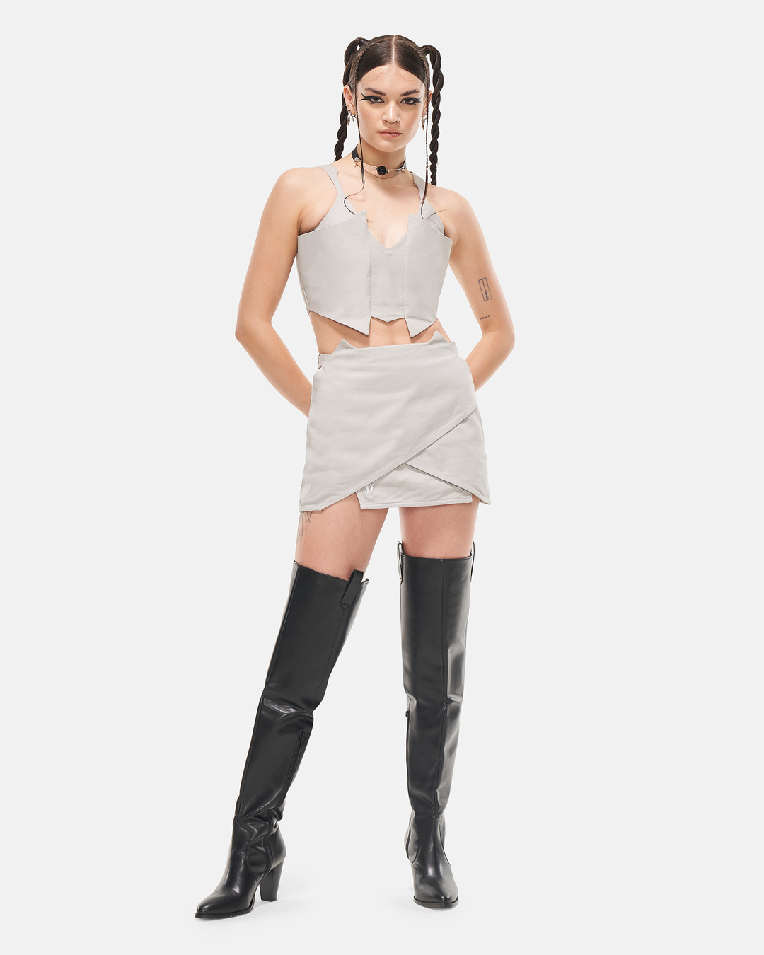 Buy Fetus Gray Top | Minimalist Futuristic Streetwear